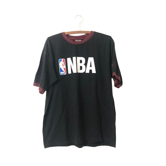 NBA | Shirts | Nba Logo Mens Elevation Black Ringer Tshirt Burgundy ...